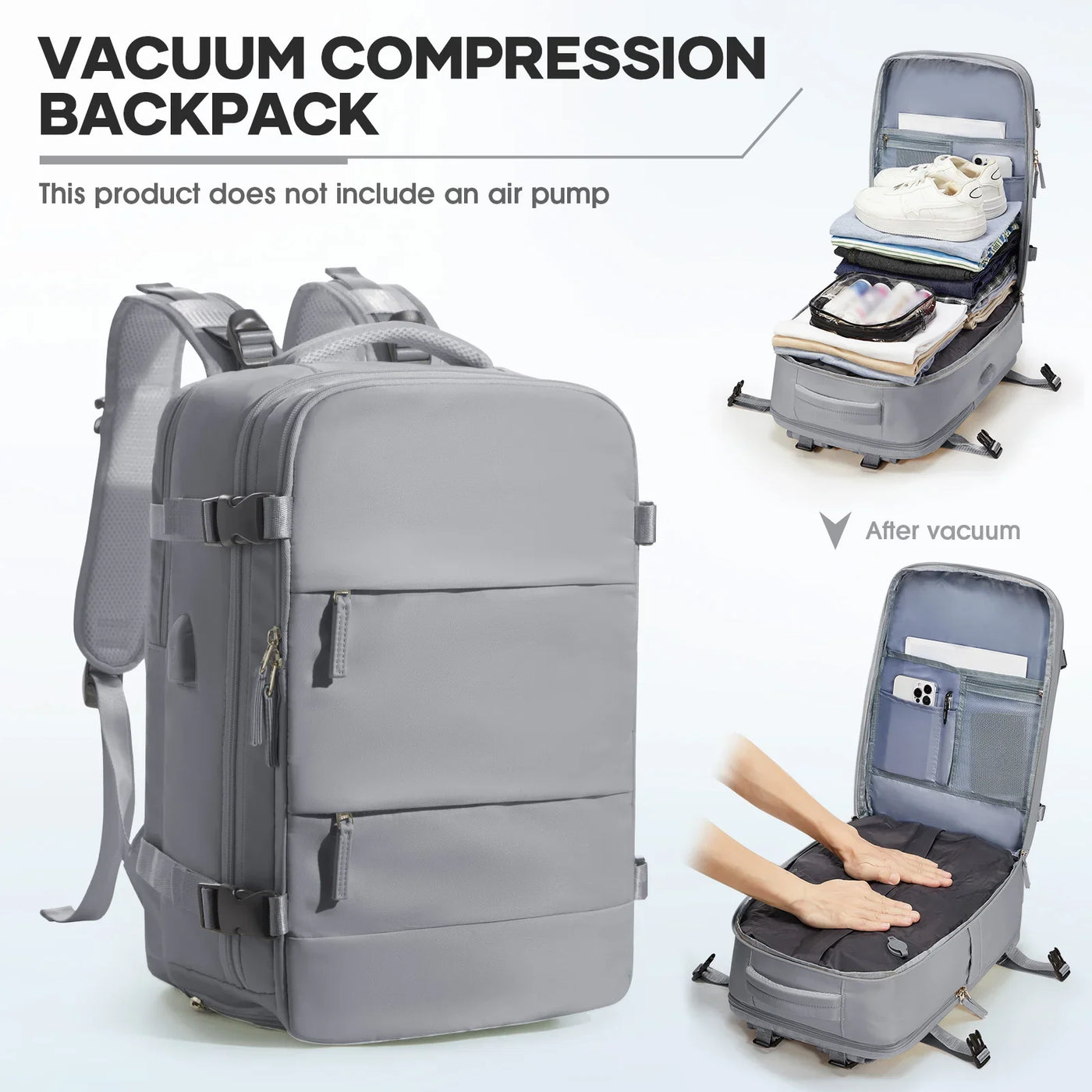 Sac a dos compression sous vide | Sac-cabine™